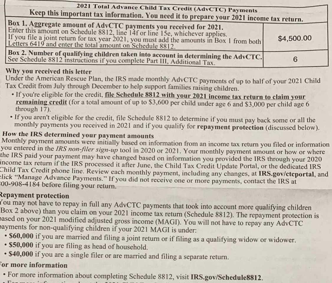 New Child Tax Credit Monthly Advance Payments.